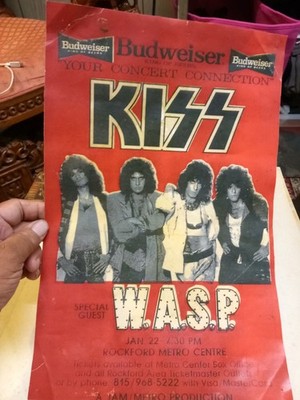 Kiss Kizz Wasp Concert Poster Budweiser | eBay