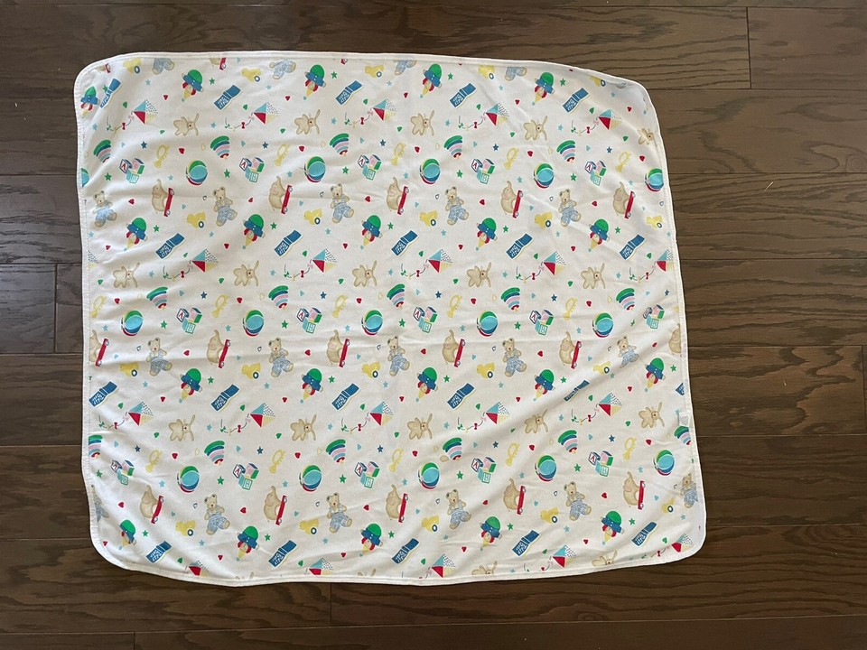 Vtg Carters Bear White Kite Toys Heart Star Blocks Clown Baby Receiving ...