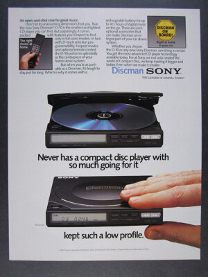 1987 Sony Discman D-10 CD Player vintage print Ad | eBay