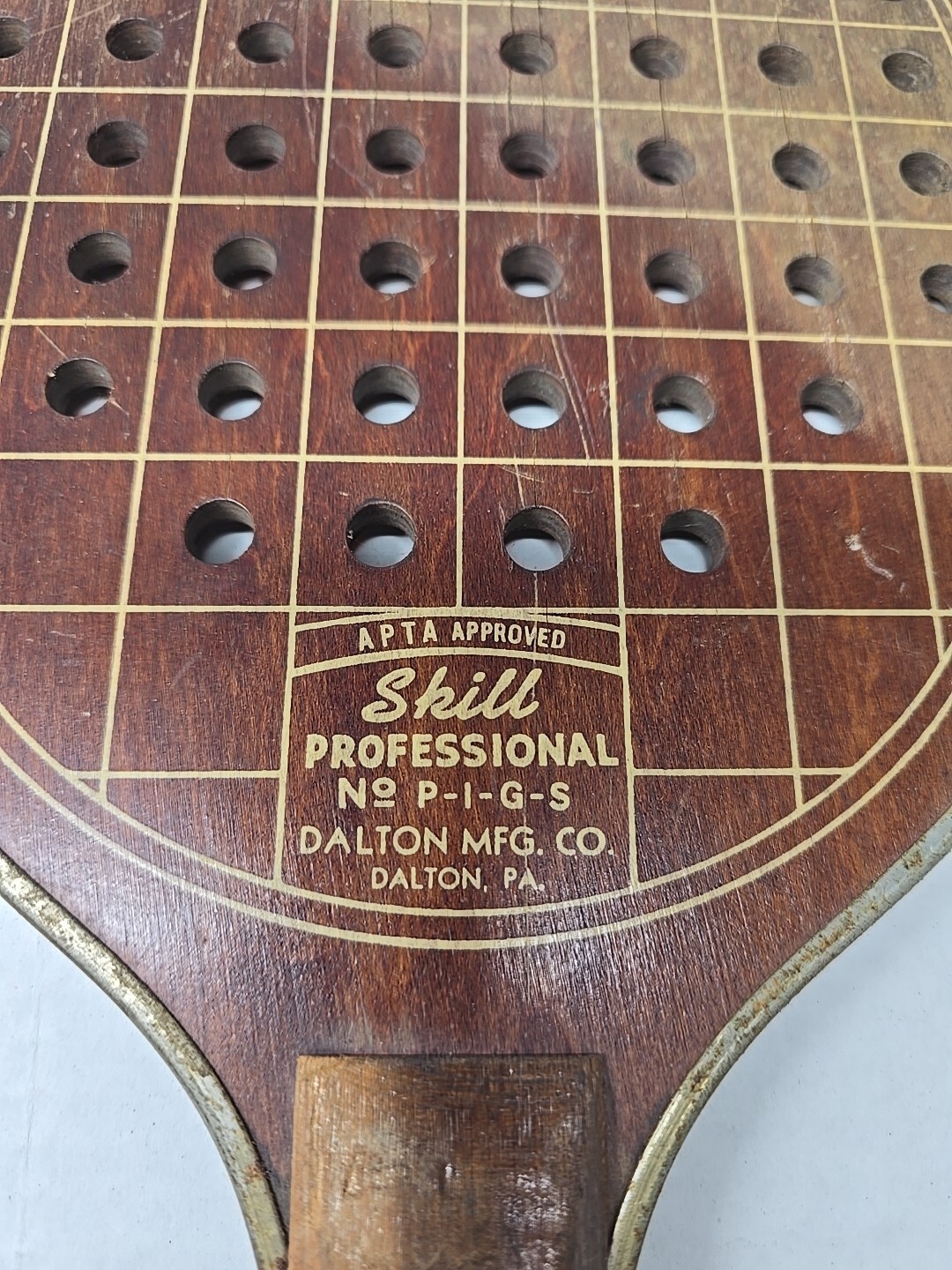 Skill Professional No.P-1-G-S .Wood Paddle Ball Racquet Dalton MFG.Co ...