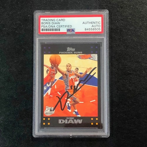2007-08 Topps 50th Anniversary #63 Boris Diaw Signed Card AUTO PSA ...