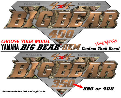 Yamaha BIG BEAR 4x4 2x4 350 400 OEM TANK Side Decal Graphic Sticker ...