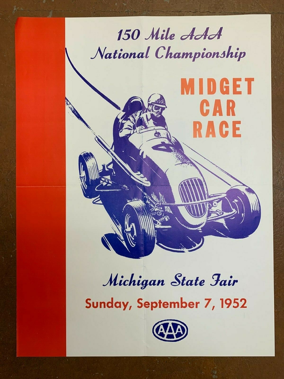 1952 National Championship Midget Car Race Vintage Poster 21x16 RACING ...