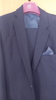 Next Machine Washable Mens 2 Piece Blue Suit 40L 34L Tailored Fit | eBay UK