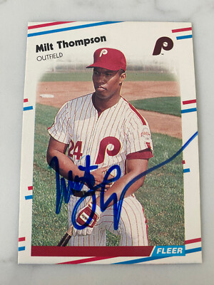 Milt Thompson Autographed 1988 Fleer #319 Philadelphia Phillies | eBay
