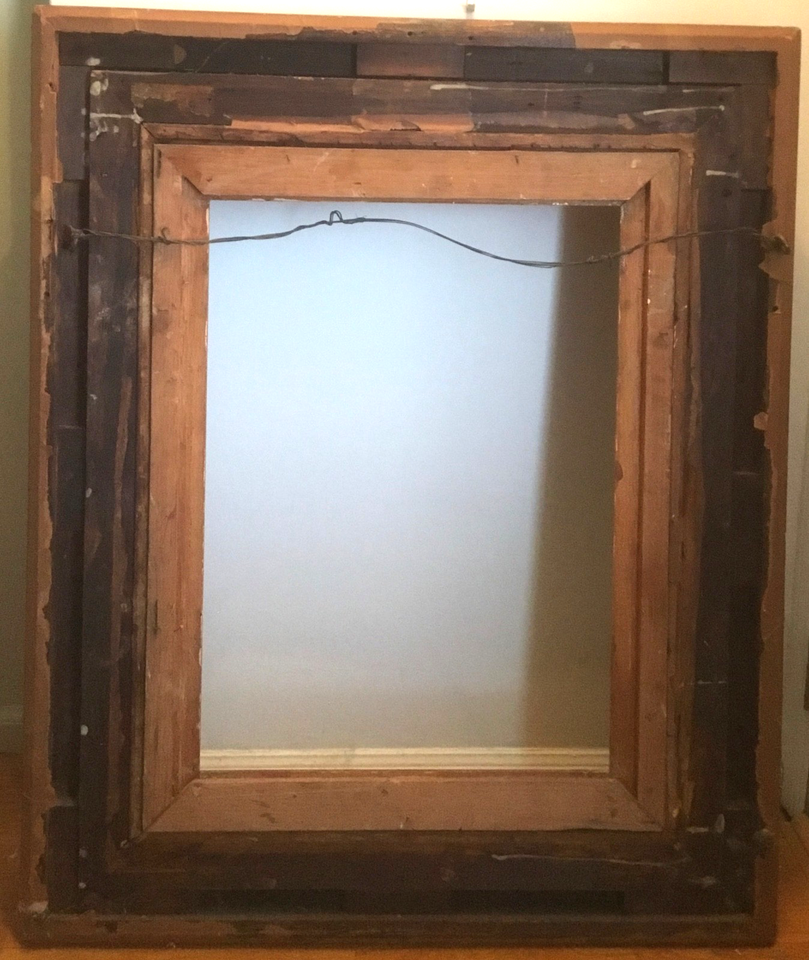 19th C Antique Victorian Art Frame 43"x35" Solid Wood w. Gesso, Gilt | eBay