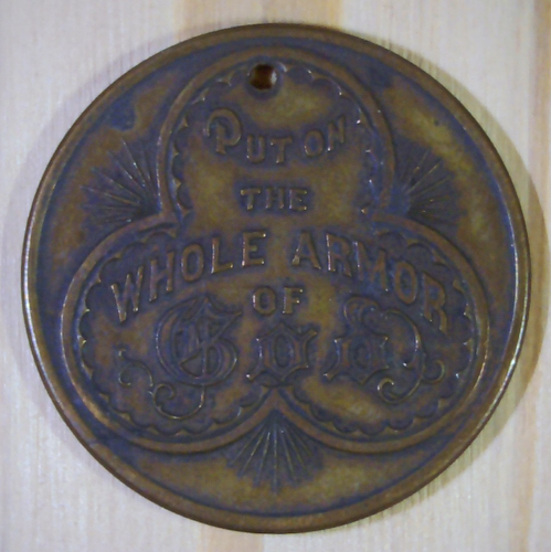 1870 Put On The Whole Armor of God Token Medal Methodist Revival Bronze ...