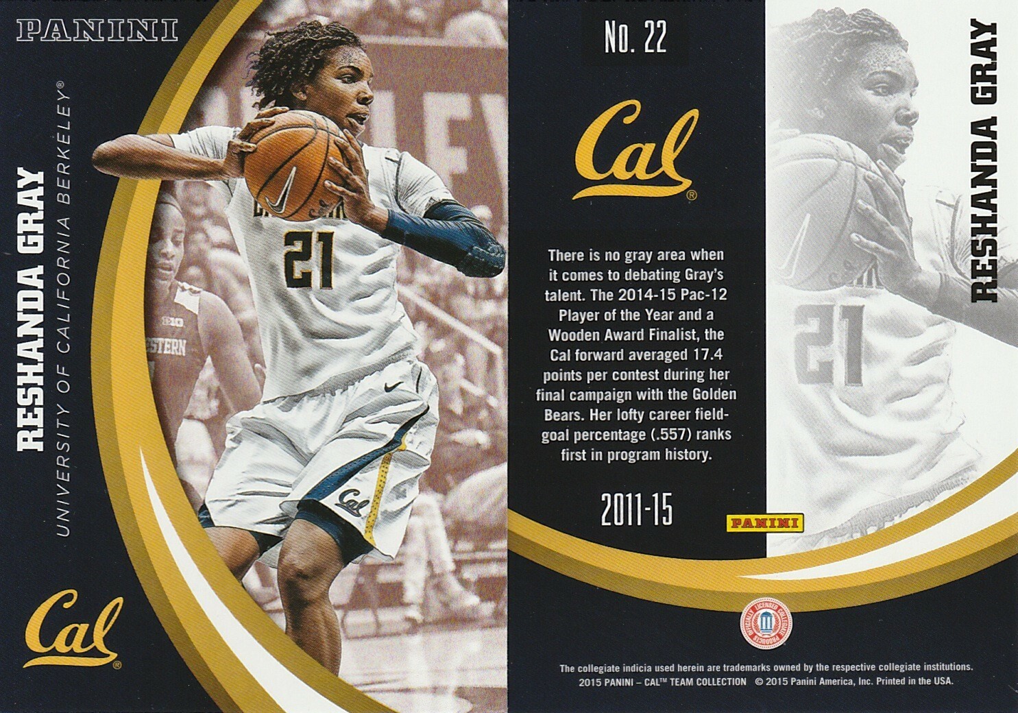 RESHANDA GRAY HUGE RESALE / INVESTMENT LOT (120) 2015 PANINI CAL ...