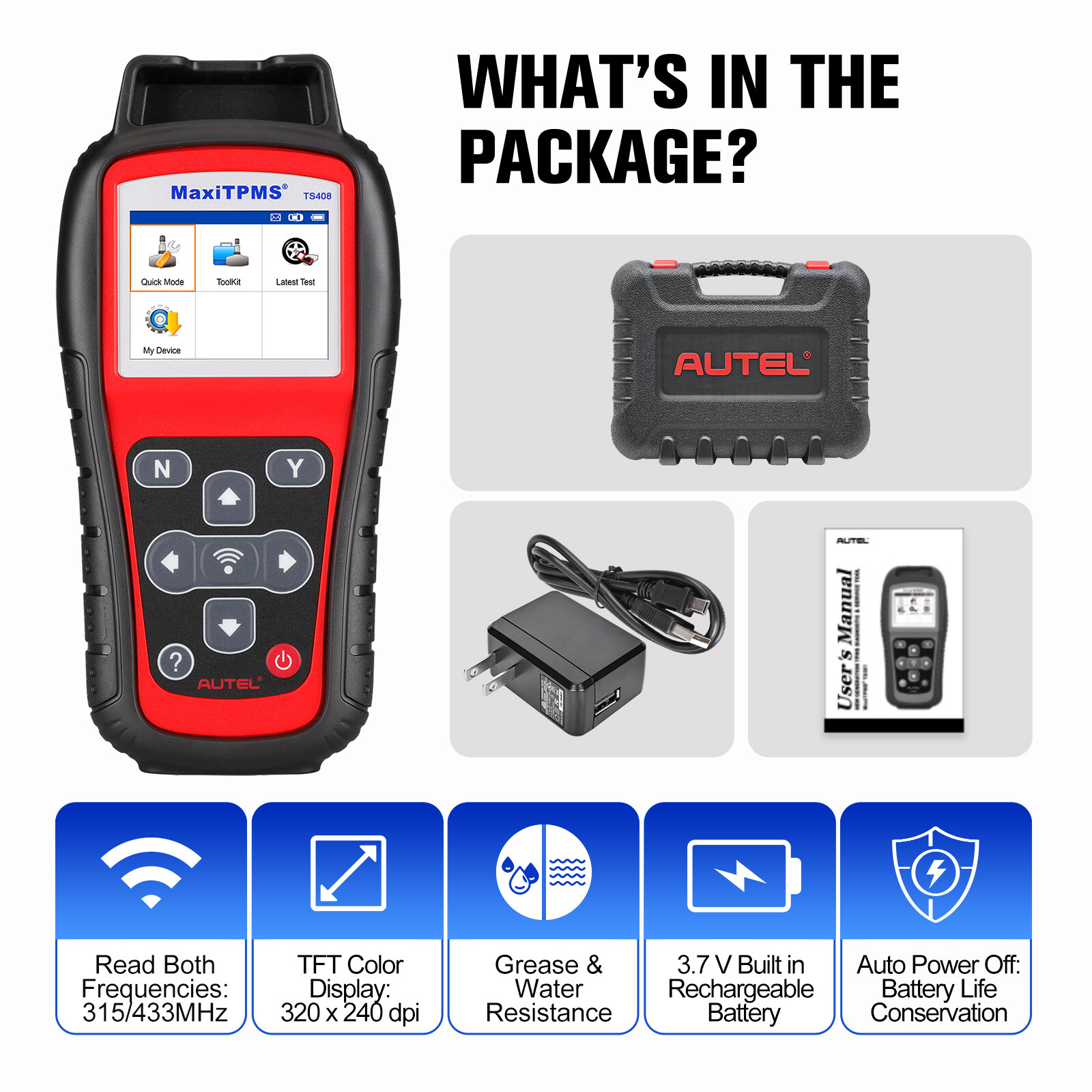 Autel MaxiTPMS TS408 Reifendrucksensor RDKS Diagnosegerät TPMS Scanner ...