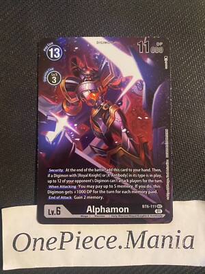 Digimon Card Game Alphamon BT6-111 SEC Alt. Art | eBay