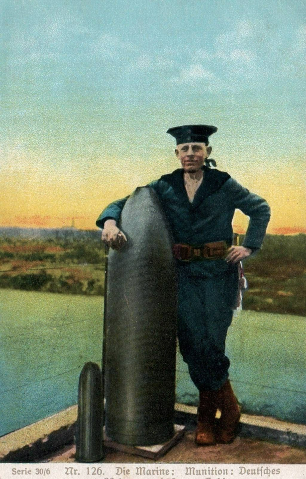 WWI German Imperial Navy Officer Ammunition Torpedo Shell Art Photo | eBay