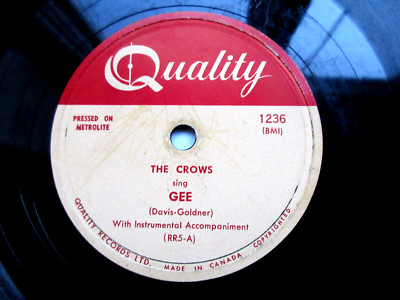 The Crows – Gee / I Love You So CANADA VG+ 78 RPM RECORD | eBay