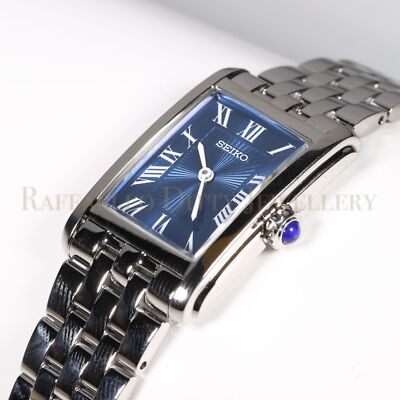 SEIKO Ladies Watch Quartz Rectangle Blue Dial Steel Bracelet SWR085 ...