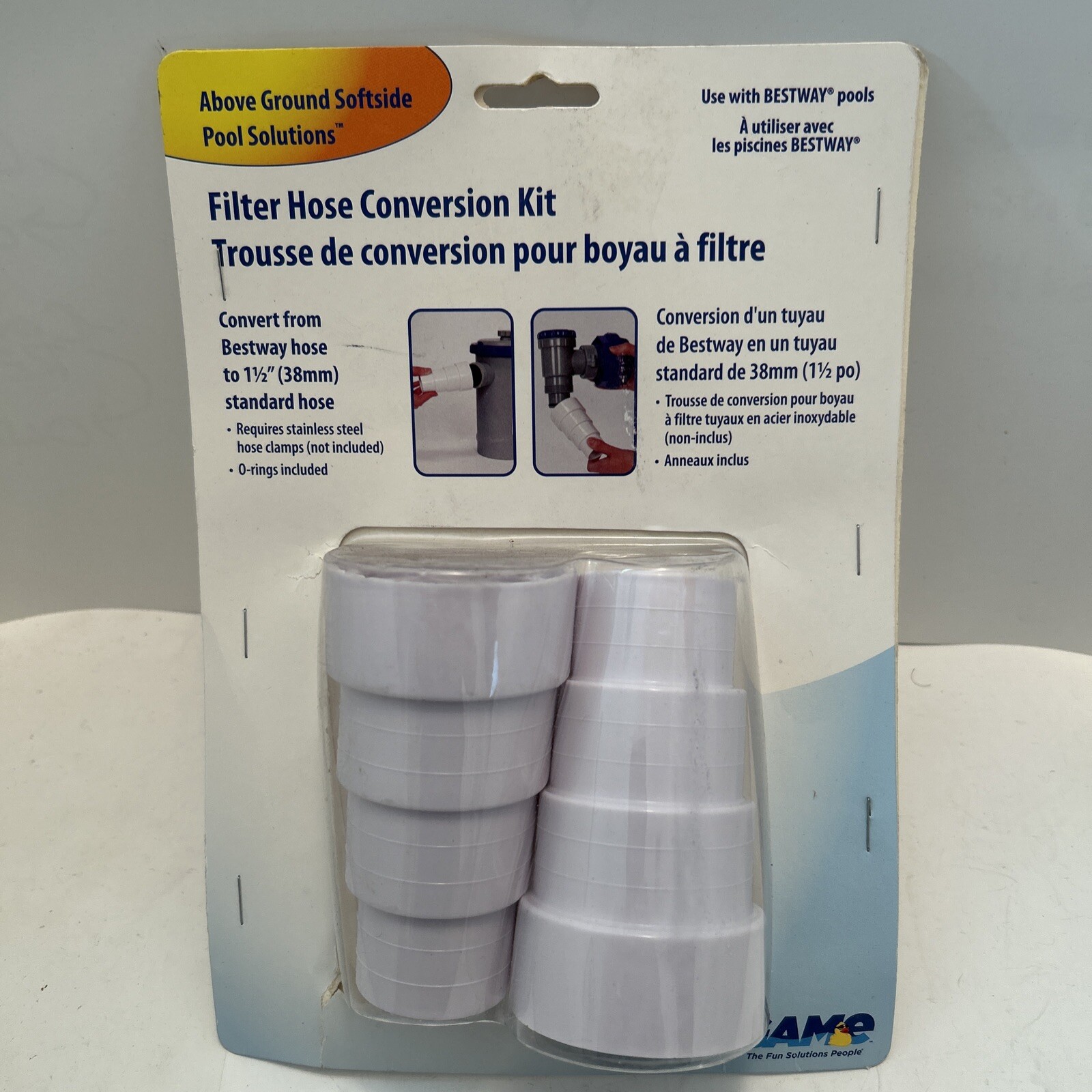 GAME 4557 , Pool Hose Connection Kit, Converts Bestway Hose To 1-1/2 ...