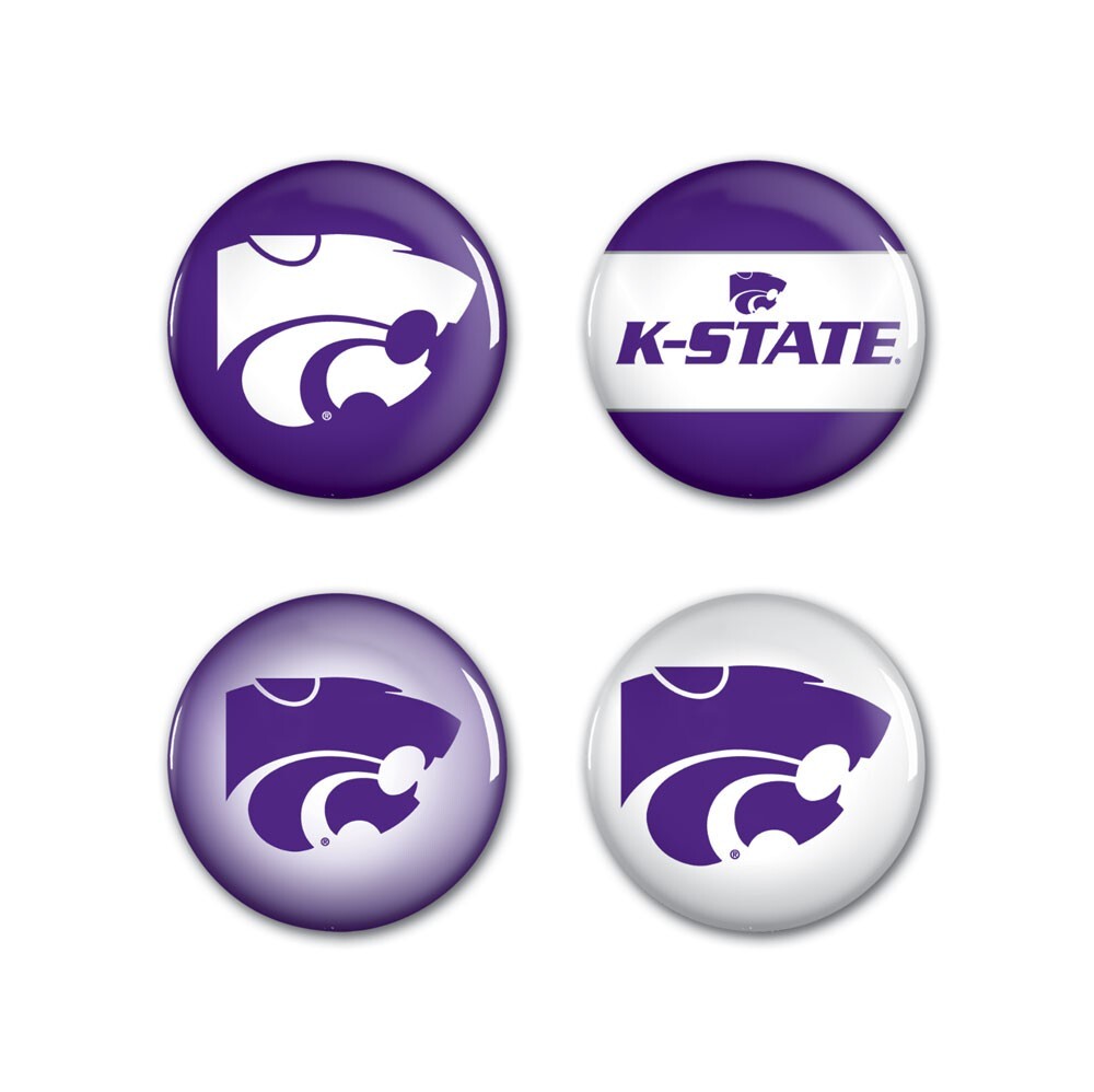 Kansas State Wildcats Wincraft NCAA Button Pins 4 Pack 1-1/4" Round | eBay