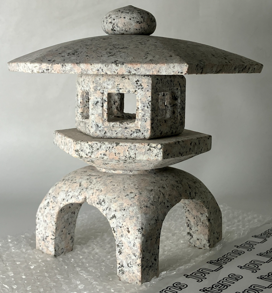 Zen Pink Gray Yukimi Stone Lantern Small Granite Japanese Garden ...