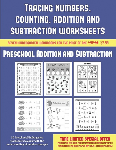 Preschool Addition and Subtraction (Tracing numbers, counting, addition ...