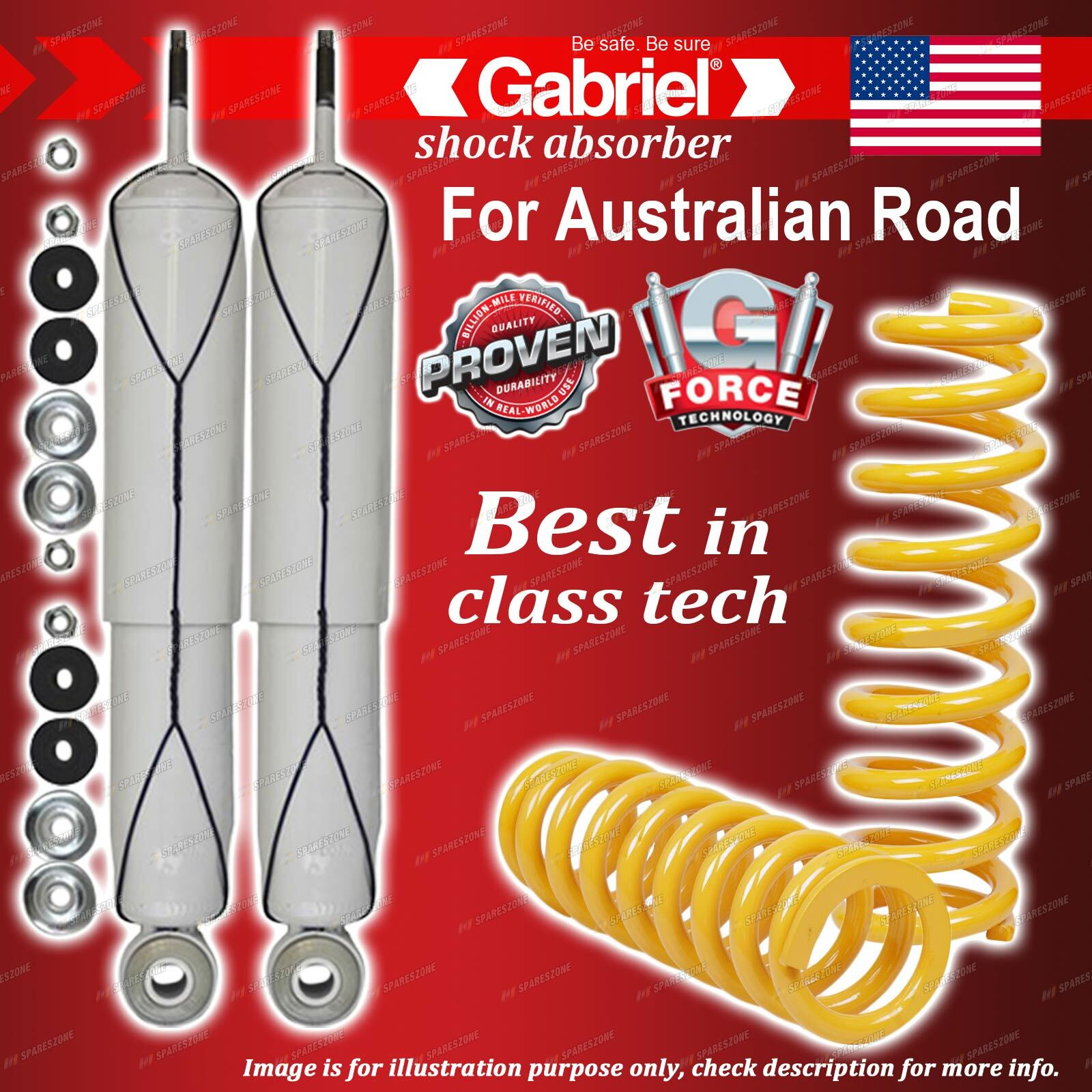 Rear Gabriel Ultra LT Shocks + King Coil Springs for Mitsubishi Pajero ...