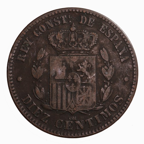 Raw 1878 OM Spain 10C Diez Centavos Coin | eBay