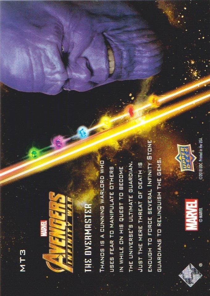 2018 Marvel Avengers Infinity War Card Mad Titan Inserts #MT3 The ...