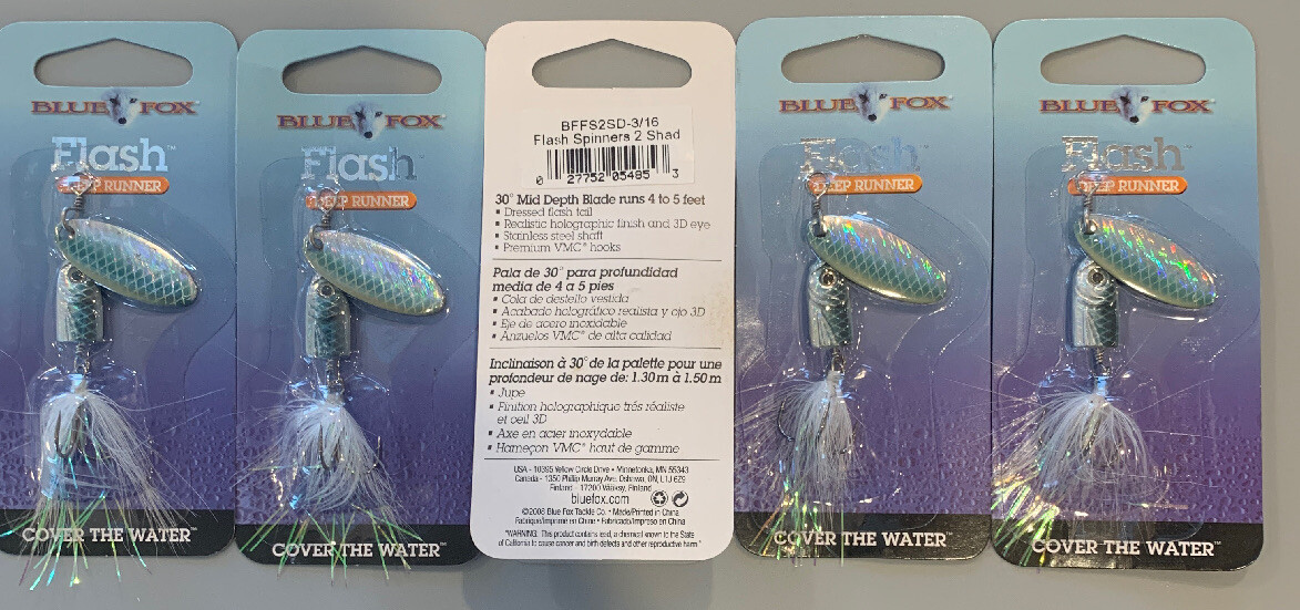 5 Packs Blue Fox Flash Deep Runner Spinners Shad | eBay