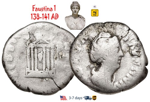 Ancient Roman Empire Coin Silver Faustina 1 138 141 AD Wife ANTONINUS ...