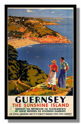 Channel Island poster Guernsey, GWR, Southern Railway framed repro free ...