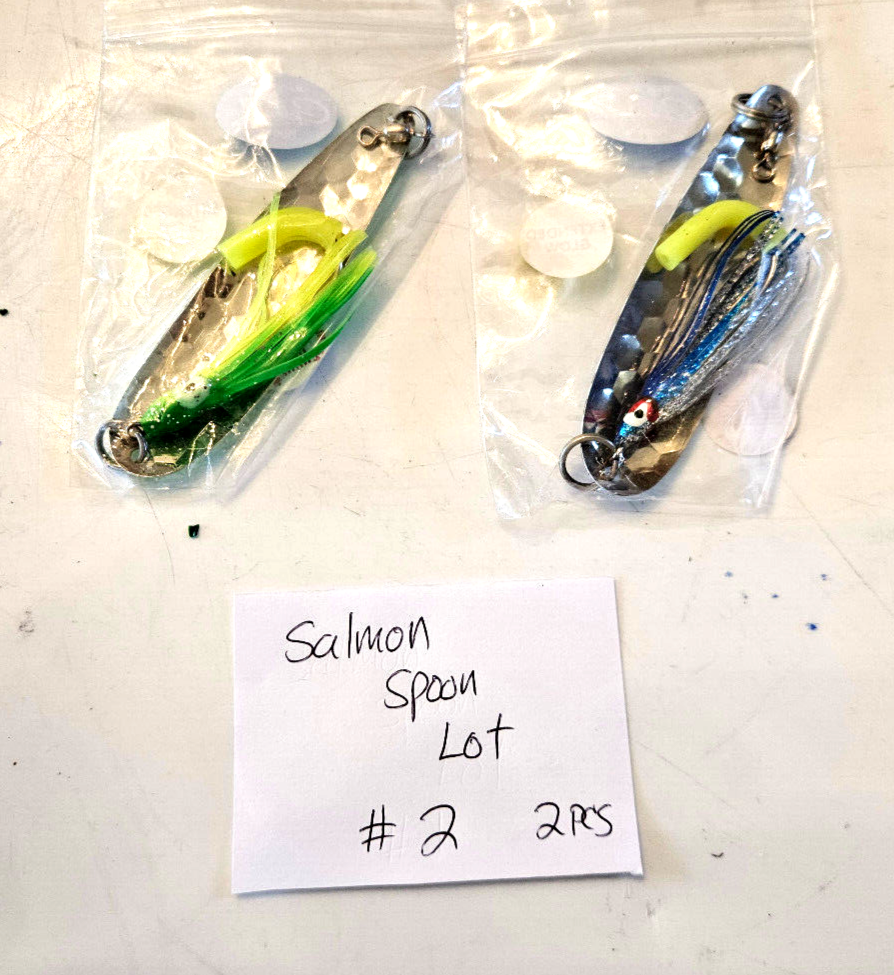 2 Spoons, Salmon , Trout - 2 baits with Trailer- Fishing Tackle #2 | eBay