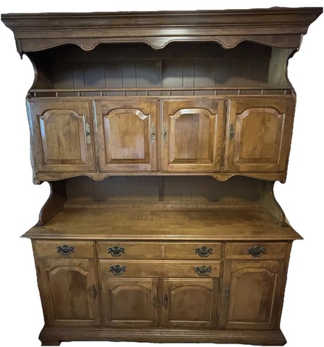 Ethan Allen Heirloom Maple Colonial Early American Buffet/Hutch | eBay