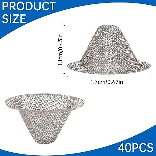 40 Pieces Pipe Screens,1/2 Inch Stainless Steel Bowl Screens Filters ...