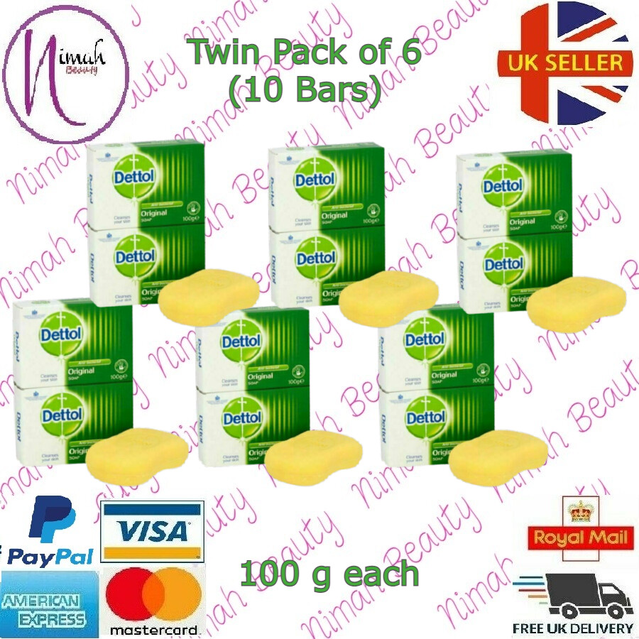 12 X Dettol Antibacterial Original Bar Soap -100g each (6 Twin Packs ...
