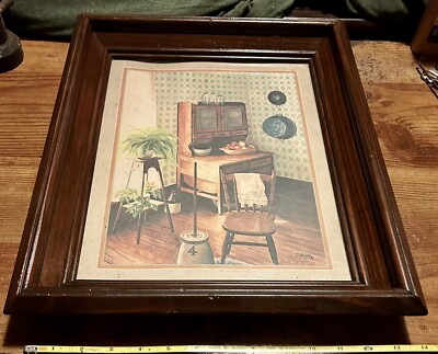 Vintage Home Interiors country kitchen 1981 C Wray Farmhouse 17 1/4” 14 ...