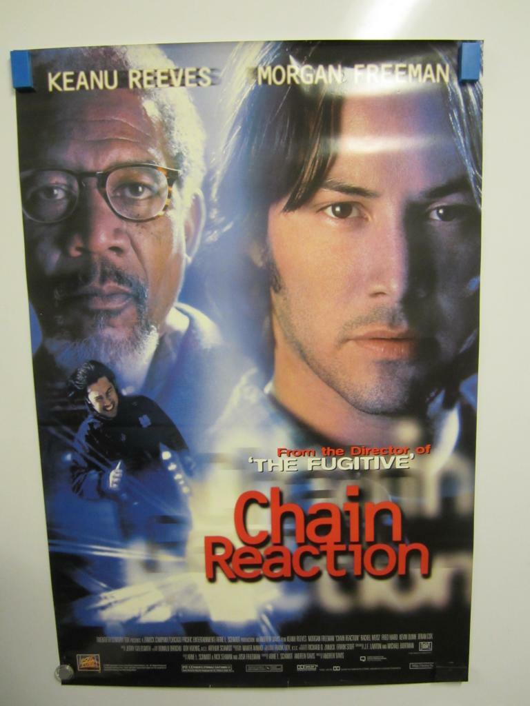 CHAIN REACTION Keanu Reeves Morgan Freeman Original Video Movie Poster ...