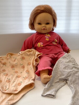 Jesmar Vintage doll 20” clothed pink girl Baby Doll short hair Brown ...