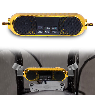 Waterproof Bluetooth Motorcycle Stereo Speaker MP3 Audio Radio System W ...