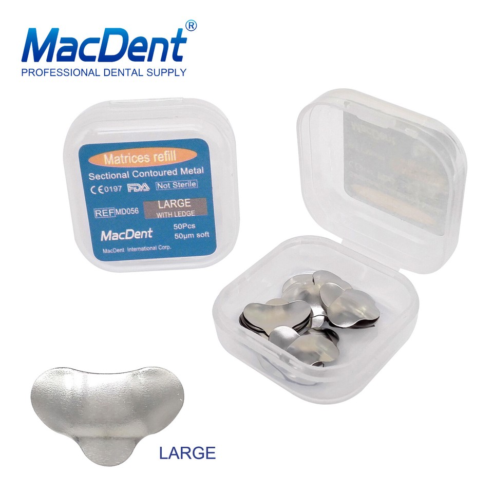100Pcs Dental Matrices Bands Sectional Contoured Metal Matrix bands ...