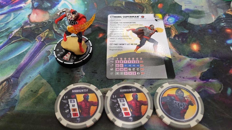 Heroclix DC Lantern Legacy Cyborg Superman 049 SR With Custom Manhunter ...