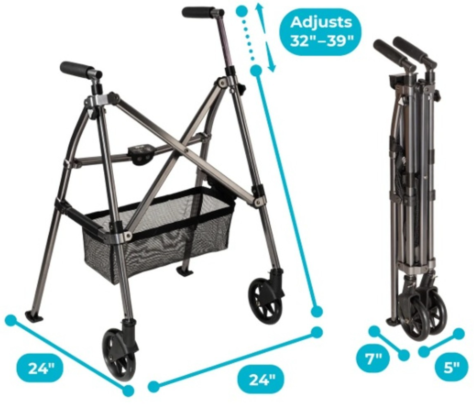 Able Life Space Saver Stander Wonder Rollator Lightweight Folding ...