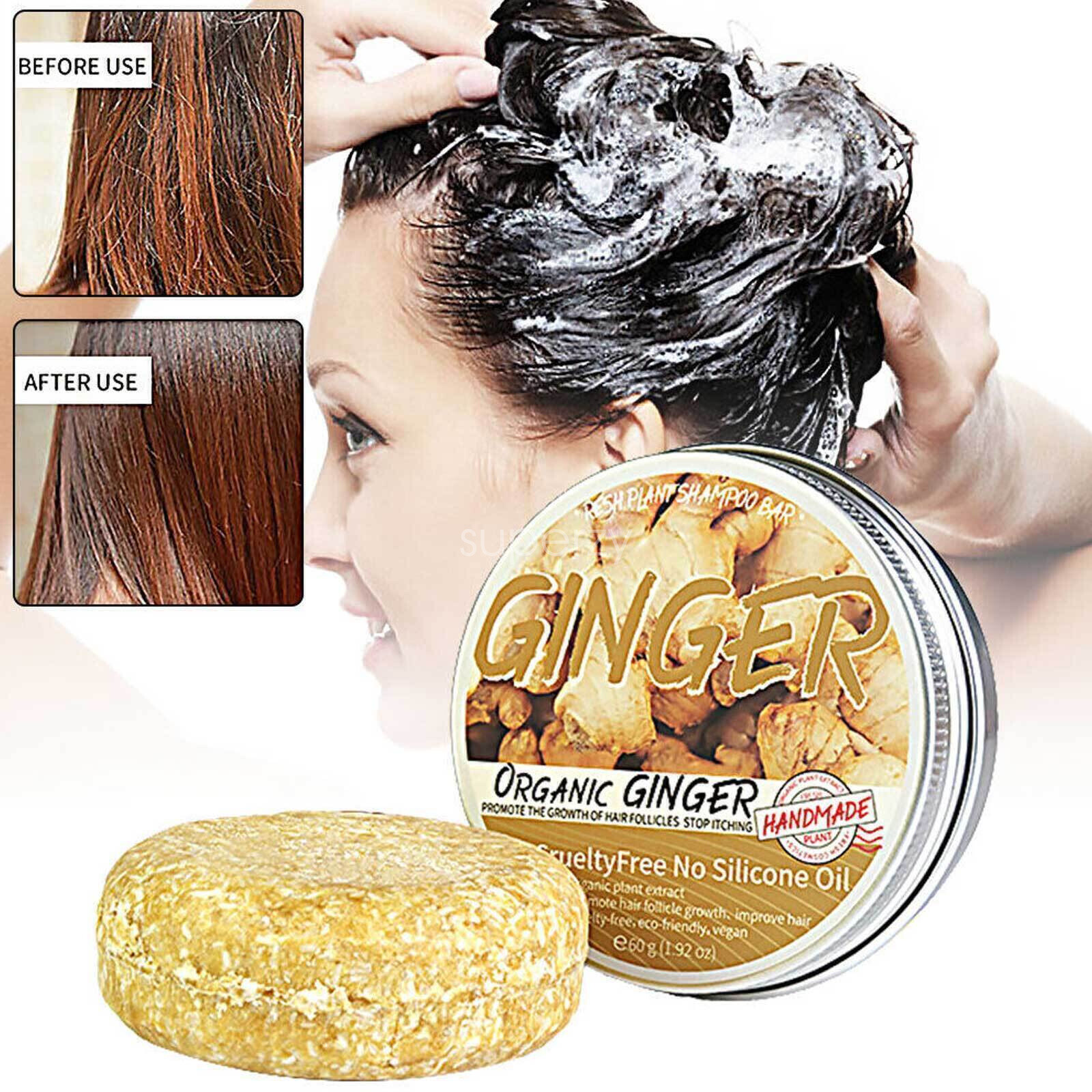 5Pcs/Set Organic Ginger Shampoo Bar Anti Hair Loss Shmpoo Soap Hair ...
