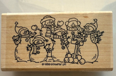 Stampin Up 6 SNOWMEN Stamp Single Stamps ONLY 3.75x2in Snowman Friends ...