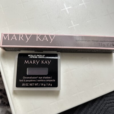 Mary Kay ChromaFusion Eye Shadow Merlot 107635 & Black Liquid eyeliner ...