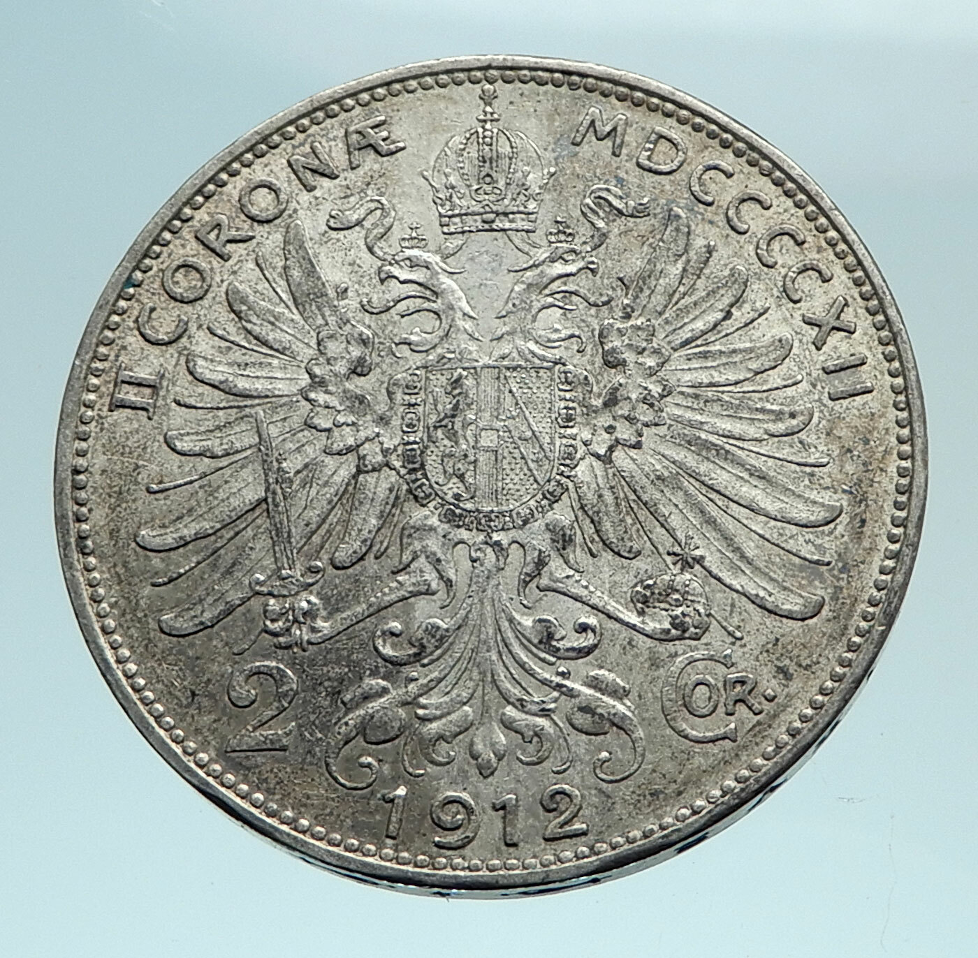 1912 AUSTRIA KING FRANZ JOSEPH I Eagle Genuine Silver 2 Corona Coin ...
