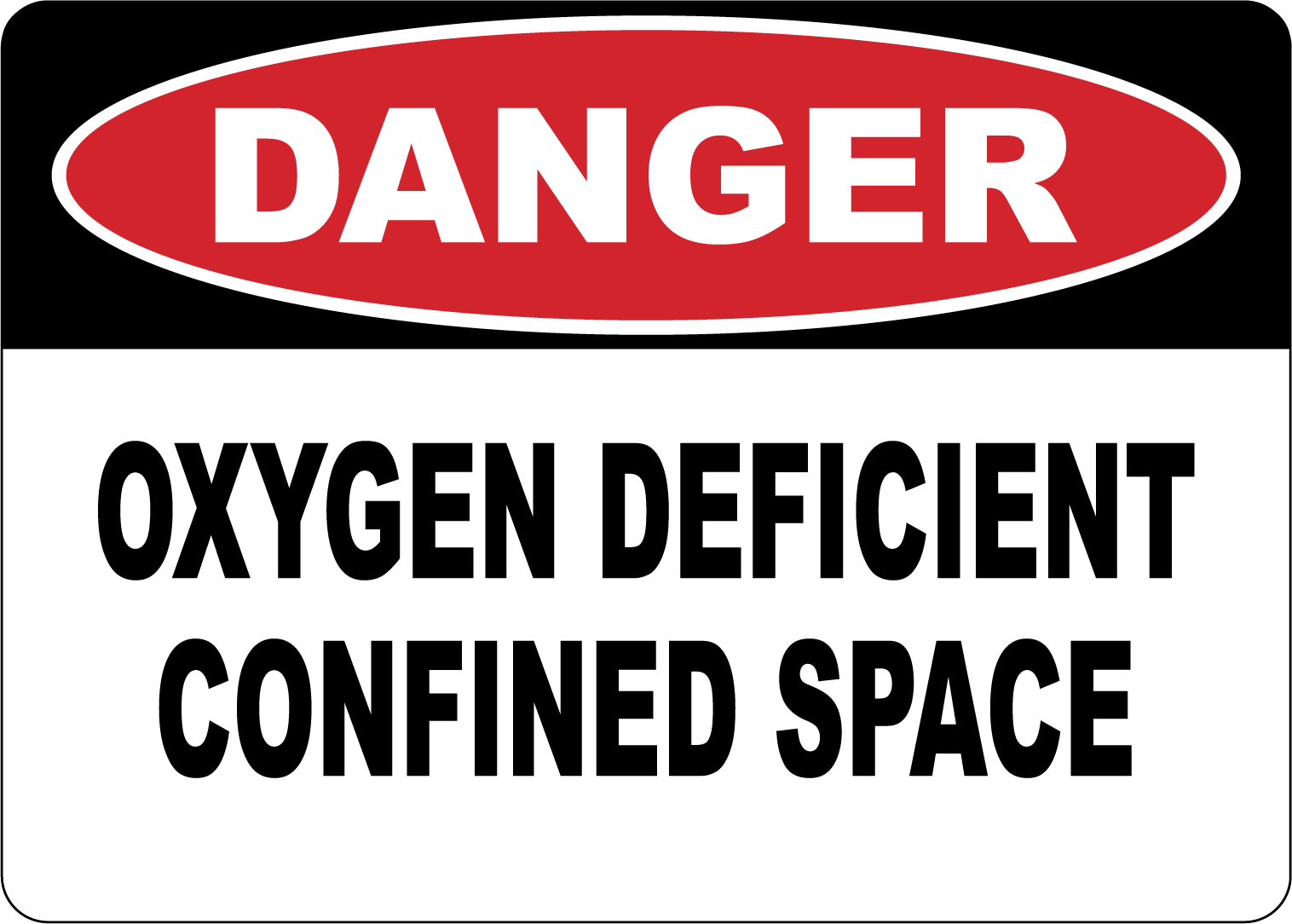 OSHA DANGER: OXYGEN DEFICIENT CONFINED SPACE| Laminated Vinyl Decal ...