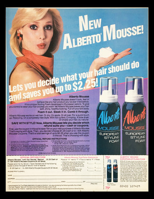 1984 Alberto Mousse European Styling Foam Circular Coupon Advertisement ...