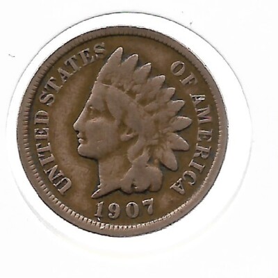 1907 Rare 100 Year Old Indian Head Penny Liberty Cent US Collection ...