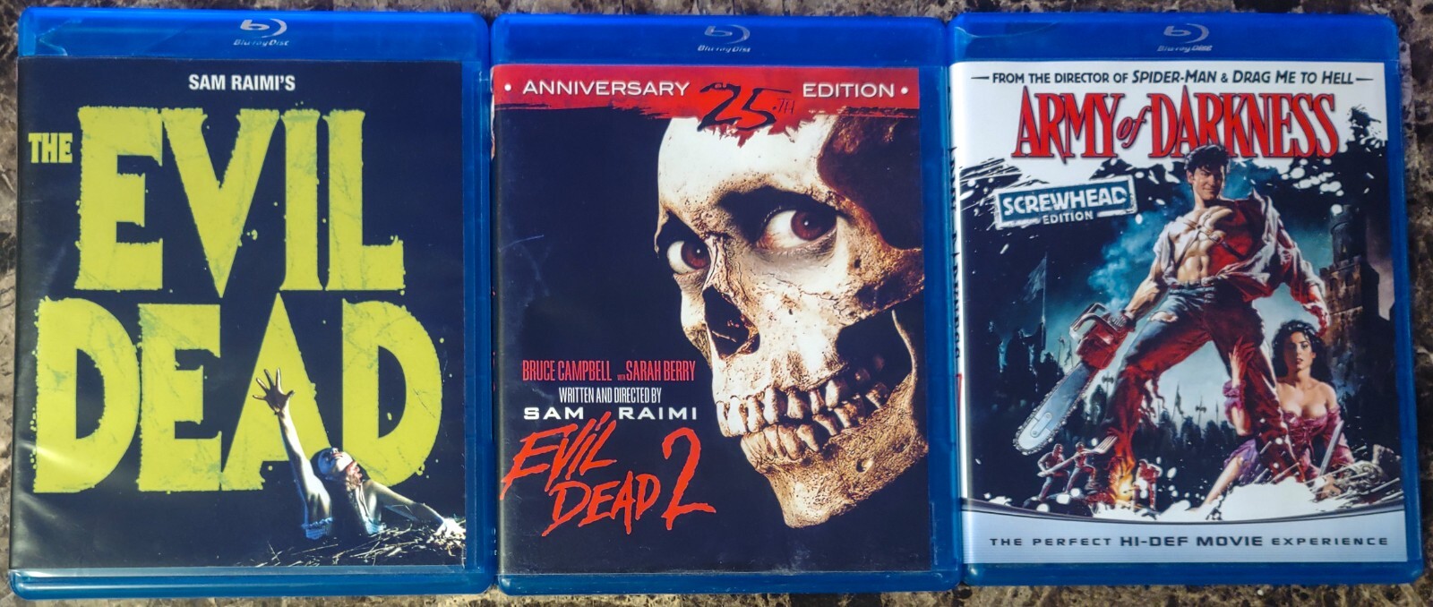 The Evil Dead Trilogy 2 Army of Darkness Collection Blu-ray Lot 3-Disc ...