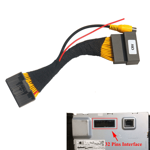 32-Pin Rear View Camera Adapter Cable Video Connector For Honda CRV CR ...