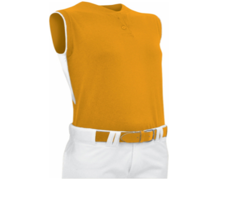 Champro Brand ~ Women's Size XL ~ Sleeveless ~ Fastpitch Jersey ~ Gold ...