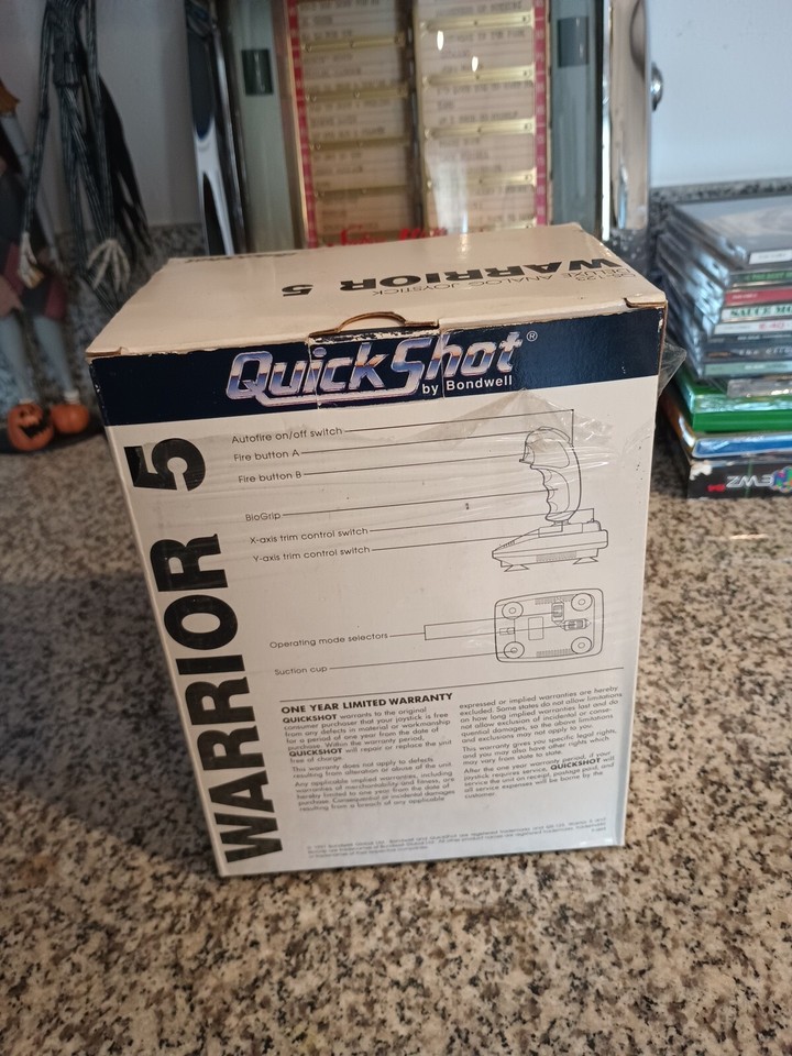 Vintage 1990 Quick Shot QS-123 Warrior 5 Deluxe Analog Joystick in Box ...