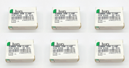 Ivory SS W2A Rubber Dam Clamp 57512 - LOT of 6 - NEW | eBay